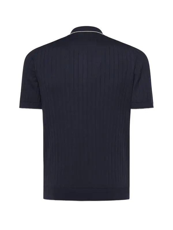 Eleventy Zip Polo Knitted Sweater - Black