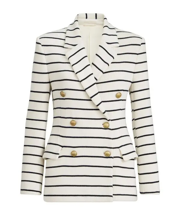 Brunello Cucinelli Double-breasted Striped Blazer - White