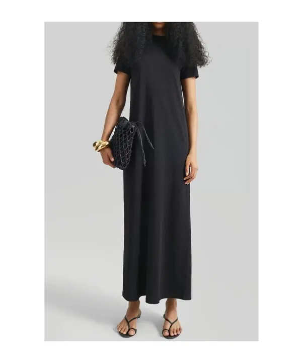 THE FRANKIE SHOP Maxi Dress With Round Neck And Short Sleeves