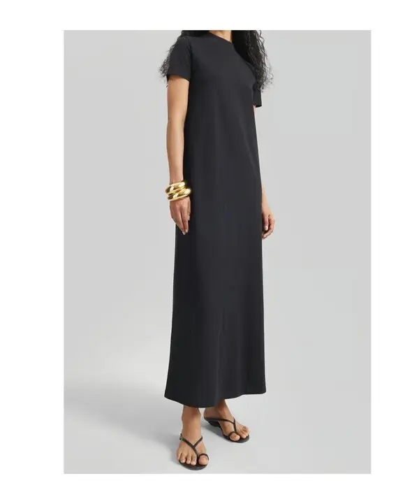 THE FRANKIE SHOP Maxi Dress With Round Neck And Short Sleeves