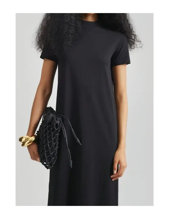 THE FRANKIE SHOP Maxi Dress With Round Neck And Short Sleeves
