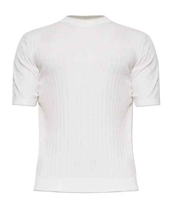 Eleventy Ribbed Crew-neck T-shirt - White