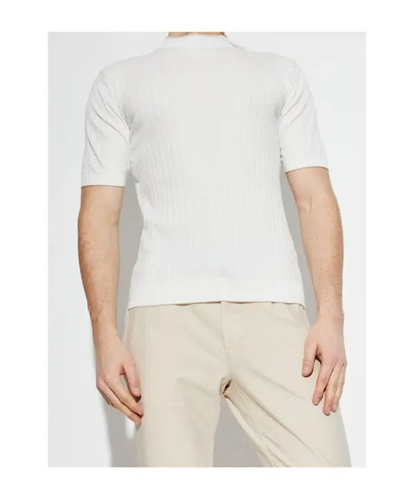 Eleventy Ribbed Crew-neck T-shirt - White