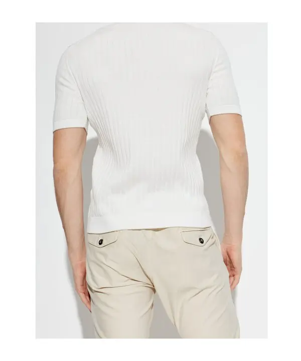 Eleventy Ribbed Crew-neck T-shirt - White