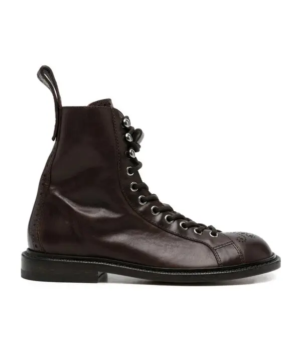 Versace Lace-up Brogue Boots - Dark Brown