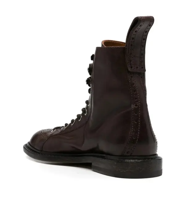 Versace Lace-up Brogue Boots - Dark Brown