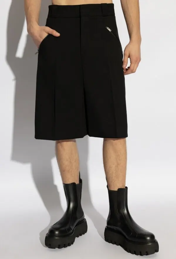 Alexander McQueen High Waist Wide-leg Shorts
