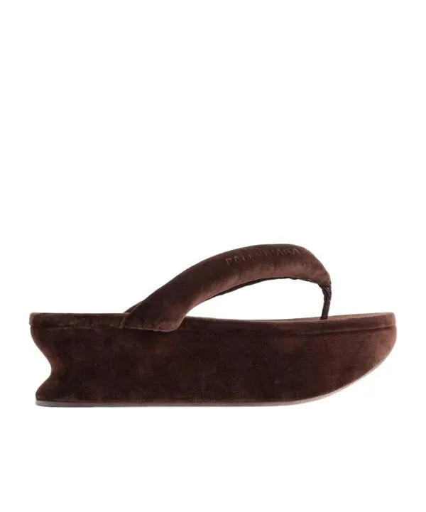 Balenciaga Gaeta Thong Platform Sandals - Mocha