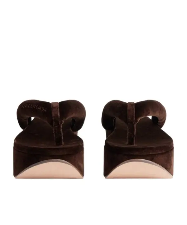 Balenciaga Gaeta Thong Platform Sandals - Mocha