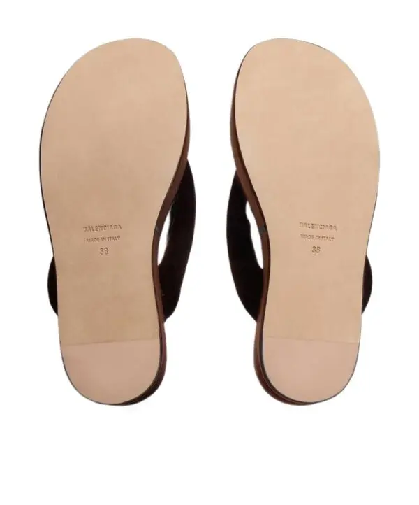 Balenciaga Gaeta Thong Platform Sandals - Mocha