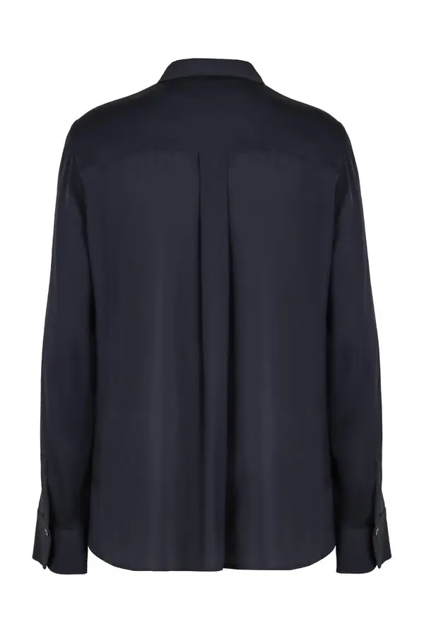 Vince Slim Fitted Buttoned Blouse - Navy Blue