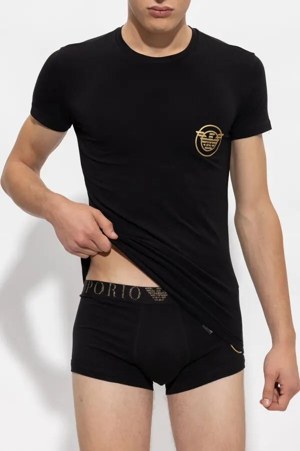 Emporio Armani Logo Print Cotton Lounge Set