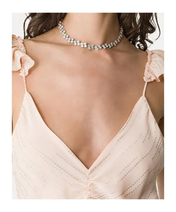 FORTE_FORTE Ruffled-sleeve V-neck Maxi Dress - Nude