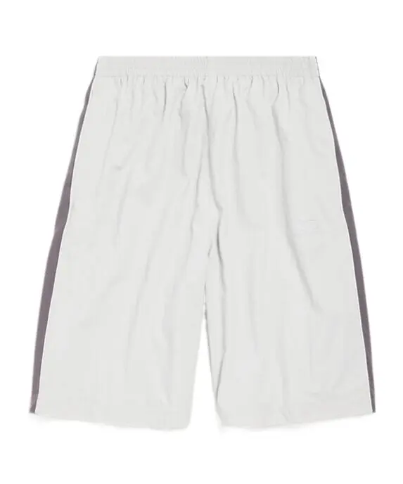 Balenciaga Logo Embroidered Shorts - Light Gray