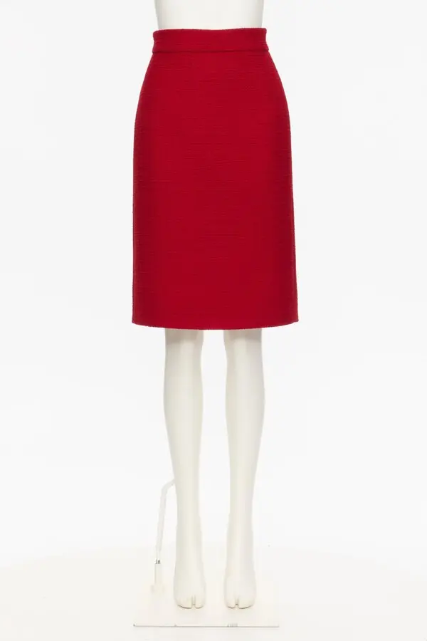 Valentino Garavani Wool Tweed Midi Skirt