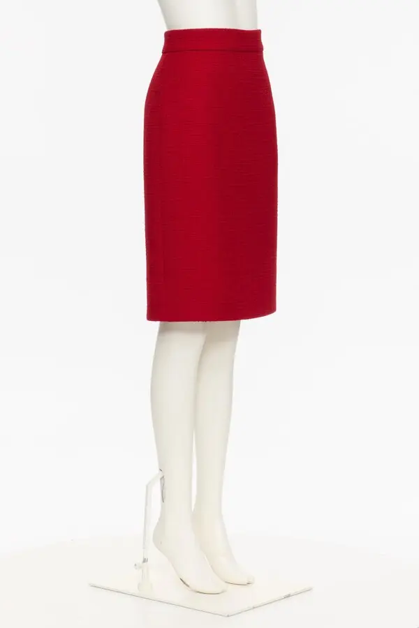 Valentino Garavani Wool Tweed Midi Skirt