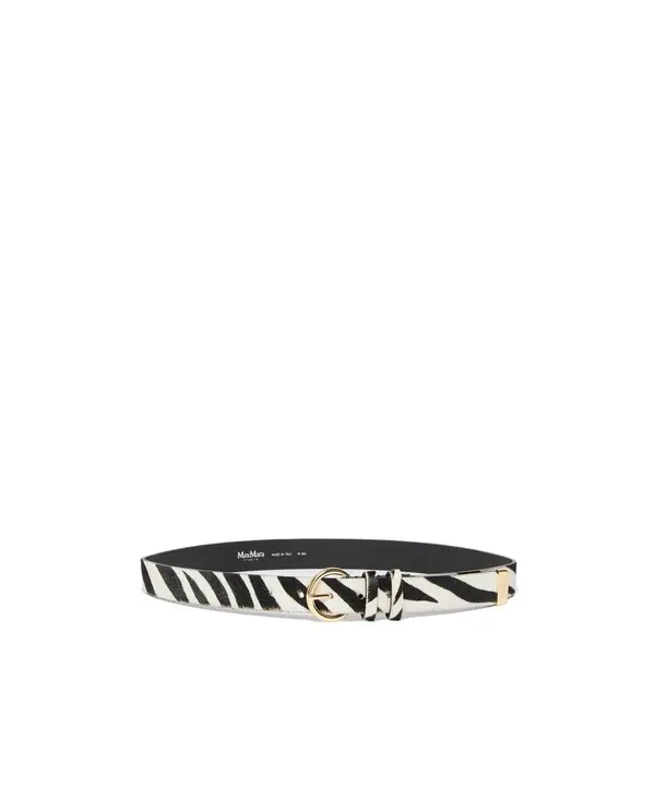 Max Mara Talbero Animal-print Belt - Black