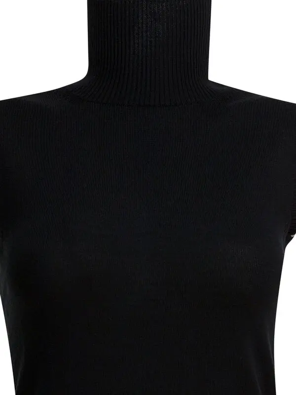 Sportmax Sleeveless Turtleneck Fine Wool Jumper - Black