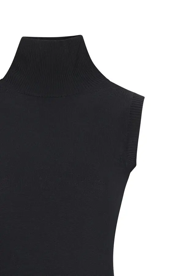 Sportmax Sleeveless Turtleneck Fine Wool Jumper - Black