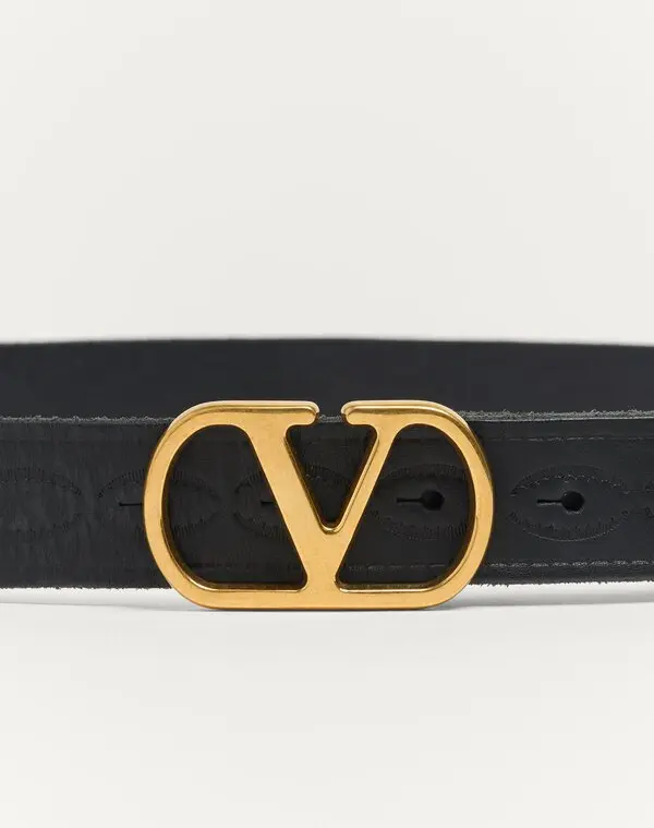 Valentino Garavani 30mm Vlogo Signature Leather Belt