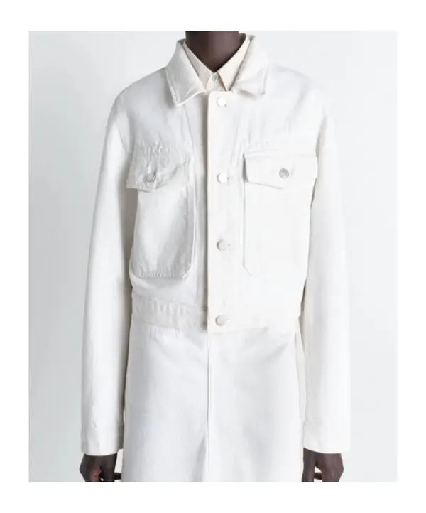 LEMAIRE Cropped Denim Jacket - Milk