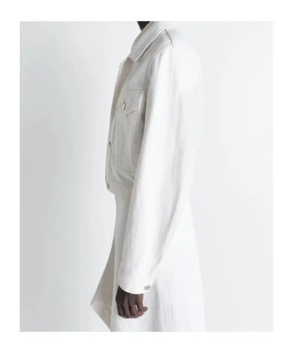 LEMAIRE Cropped Denim Jacket - Milk