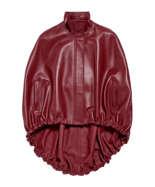 Balenciaga High Collar Leather Cape