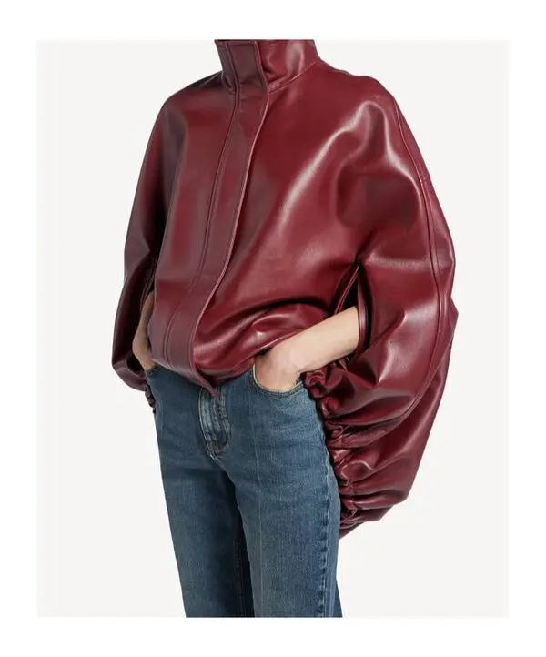 Balenciaga High Collar Leather Cape