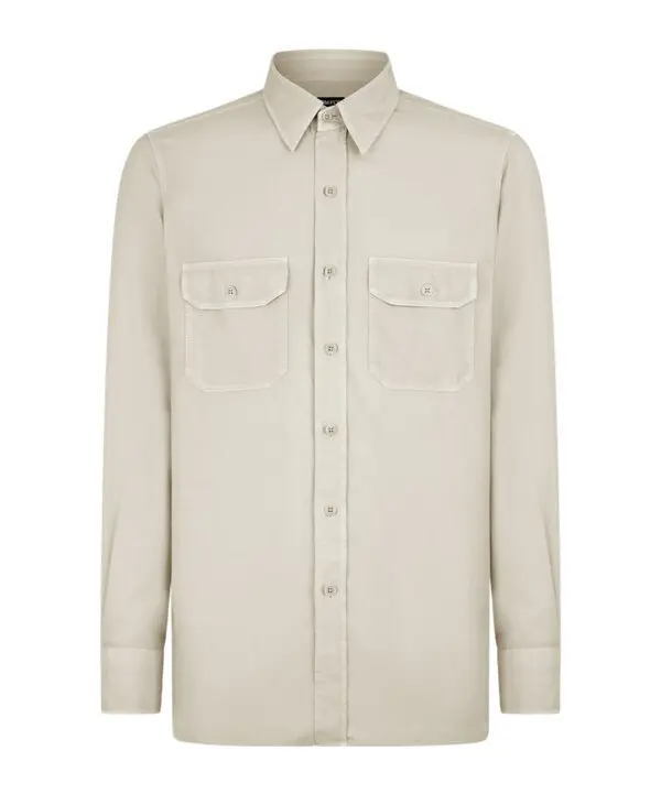 TOM FORD Flap Pocket Long-sleeved Shirt - White