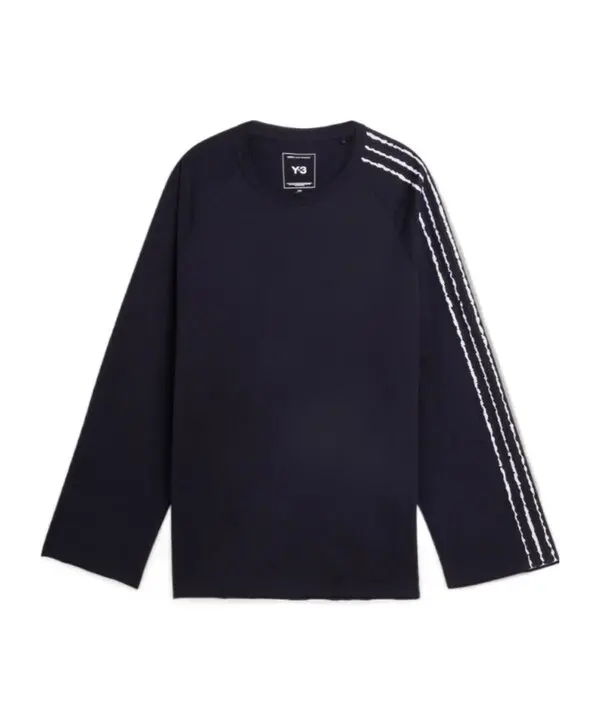 Y3 Raw Edge 3-stripes Long Sleeve T-shirt