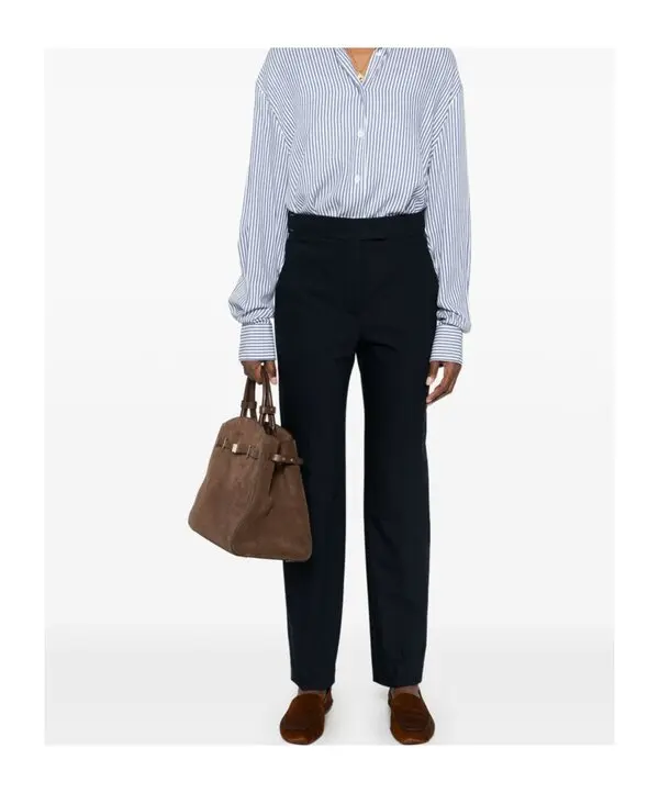 Brunello Cucinelli Straight Leg Trousers With Monili Chain Detail