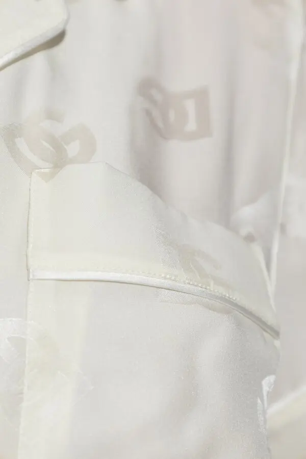 Dolce & Gabbana Monogram Jacquard Belted Shirt