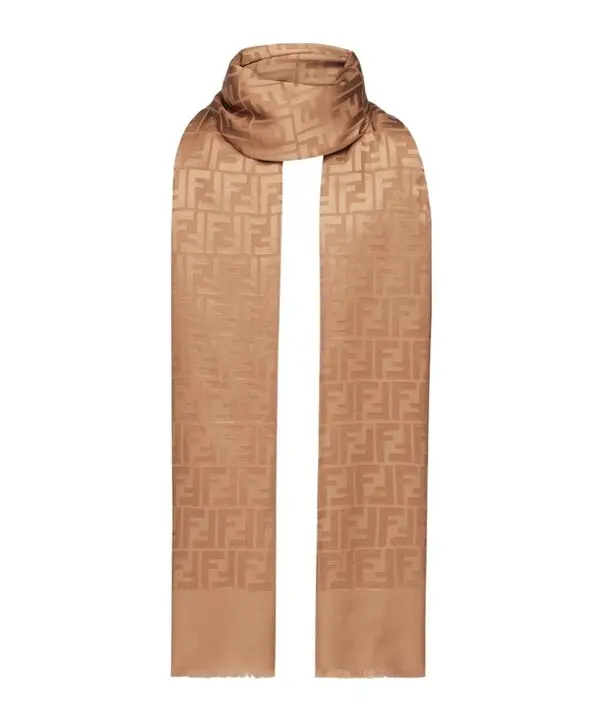 Fendi Ff Jacquard Stole - Brown
