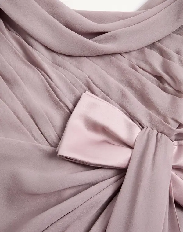 Valentino Garavani Strappy Dress With Pleated Design And Bow Detail