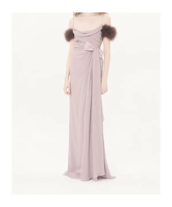 Valentino Garavani Strappy Dress With Pleated Design And Bow Detail