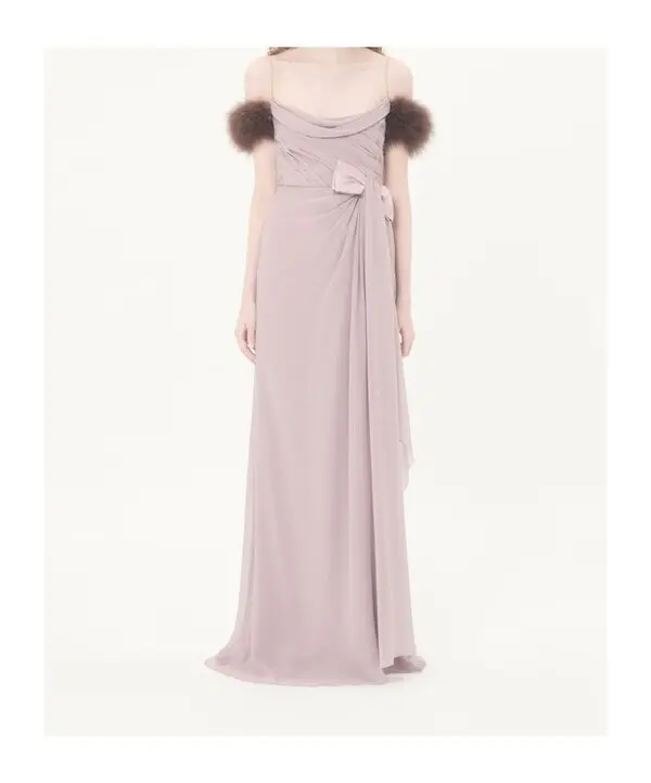 Valentino Garavani Strappy Dress With Pleated Design And Bow Detail