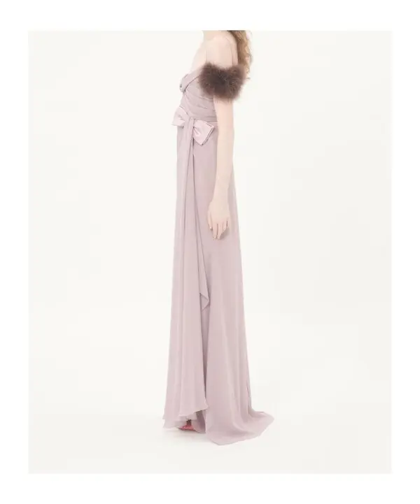 Valentino Garavani Strappy Dress With Pleated Design And Bow Detail