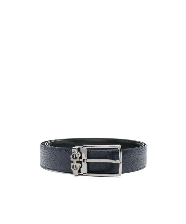 FERRAGAMO Reversible Logo Buckle Belt - Black
