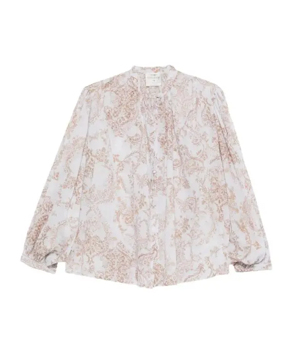 FORTE_FORTE Printed Long Sleeve Shirt - Pink