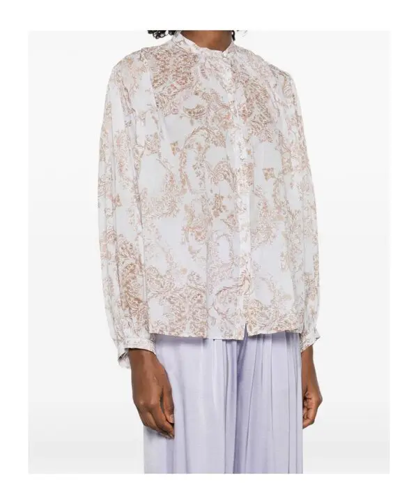 FORTE_FORTE Printed Long Sleeve Shirt - Pink