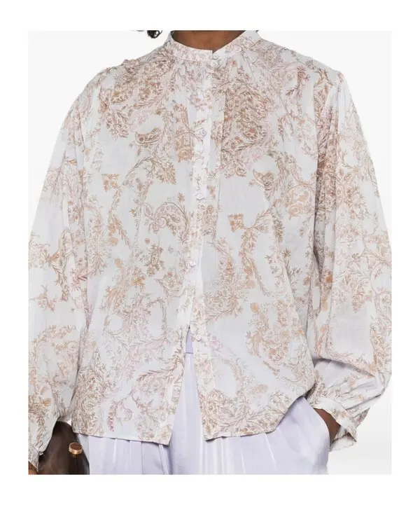 FORTE_FORTE Printed Long Sleeve Shirt - Pink