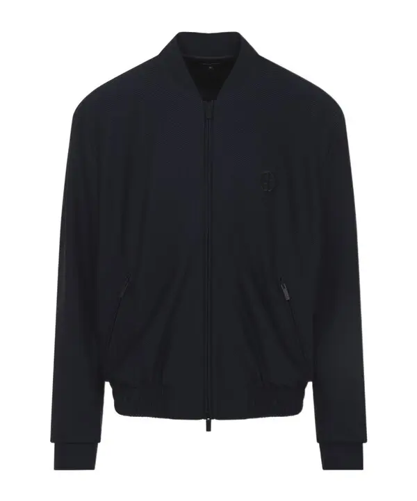 Giorgio Armani Textured Logo Jacket - Dark Navy