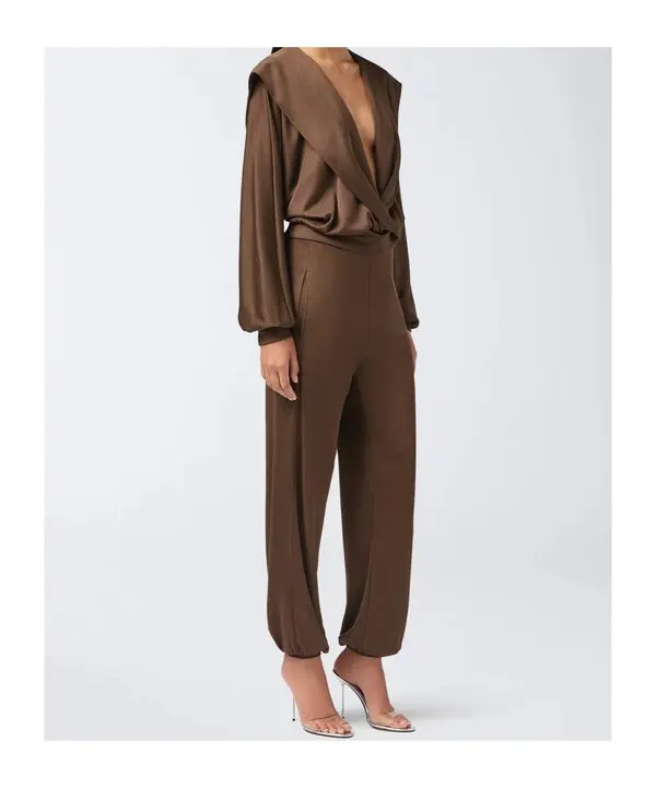 Andamane V-neck Long-sleeved Jumpsuit With Hood