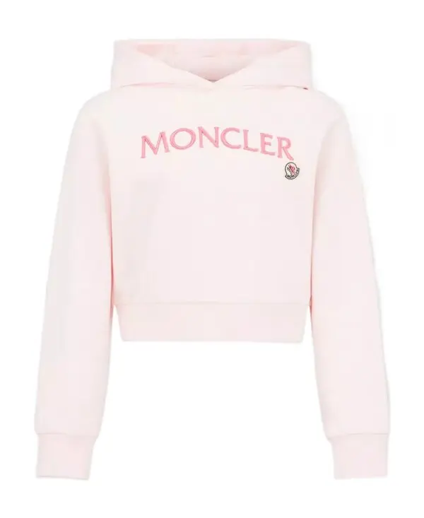 Moncler Embroidered Logo Hoodie - Pink