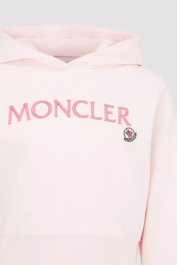 Moncler Embroidered Logo Hoodie - Pink