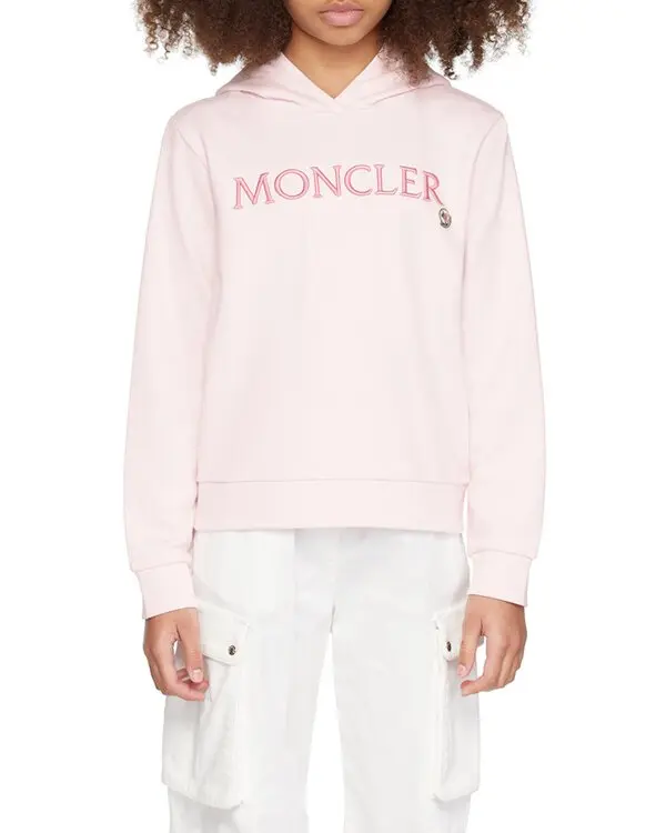 Moncler Embroidered Logo Hoodie - Pink