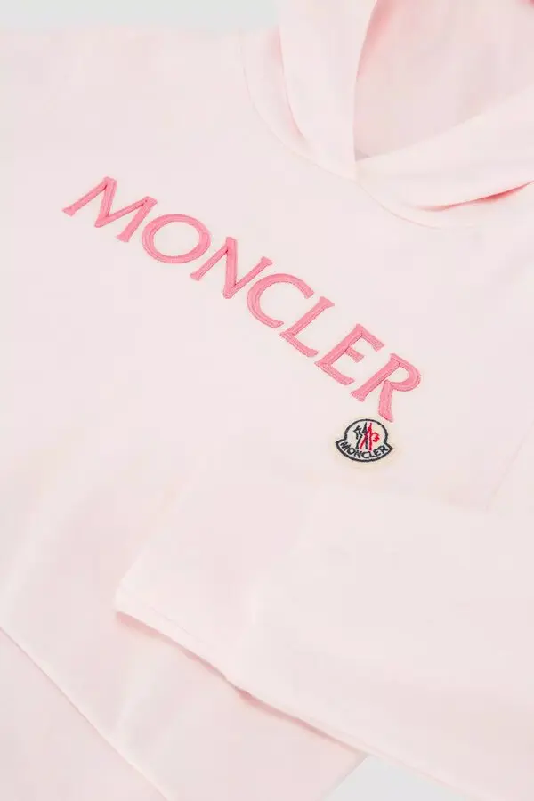 Moncler Embroidered Logo Hoodie - Pink