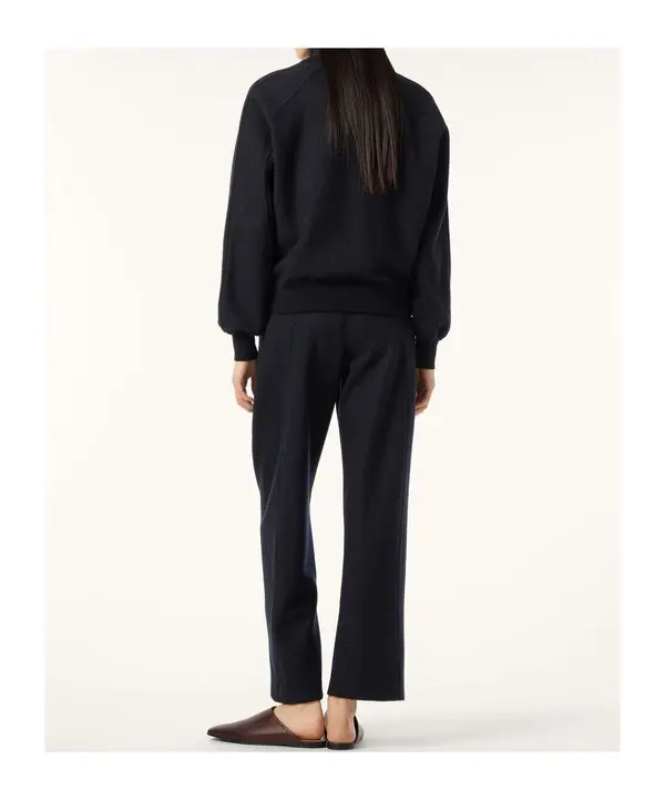 Loro Piana High-neck Zip Bomber - Navy Blue