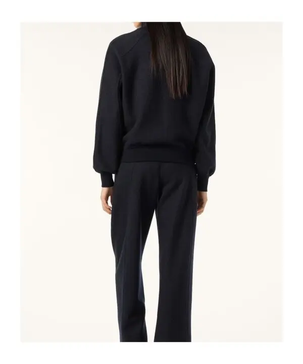 Loro Piana High-neck Zip Bomber - Navy Blue