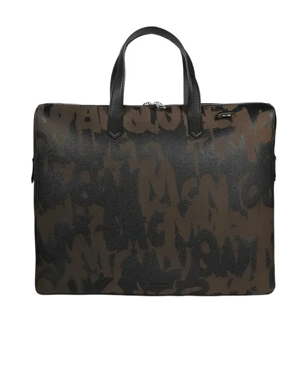 Alexander McQueen Graffiti Print Tote Bag - Black